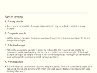 Seed sampling, mixing and dividing | PPTX