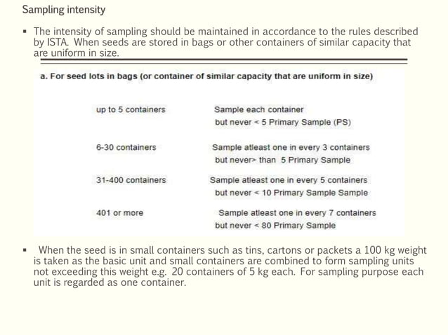 Seed sampling, mixing and dividing | PPTX