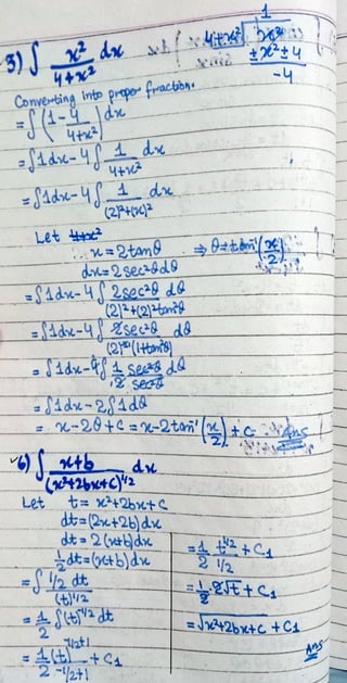 Notes (Solutions) of Chapter3: Integration 2nd YEAR | PDF