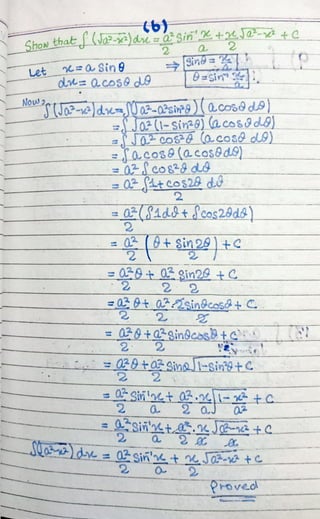 Notes (Solutions) of Chapter3: Integration 2nd YEAR | PDF