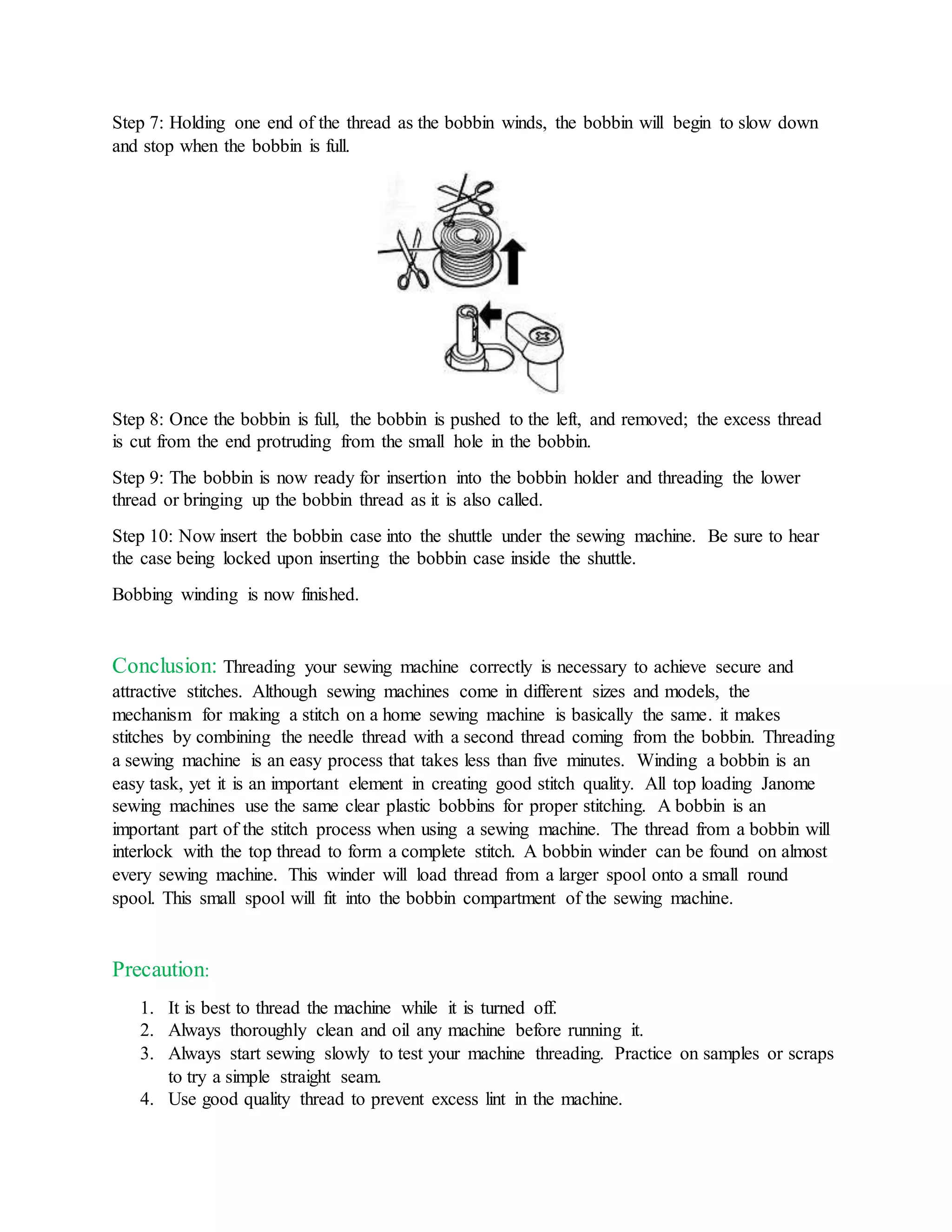 study on threading and bobbin winding | DOCX