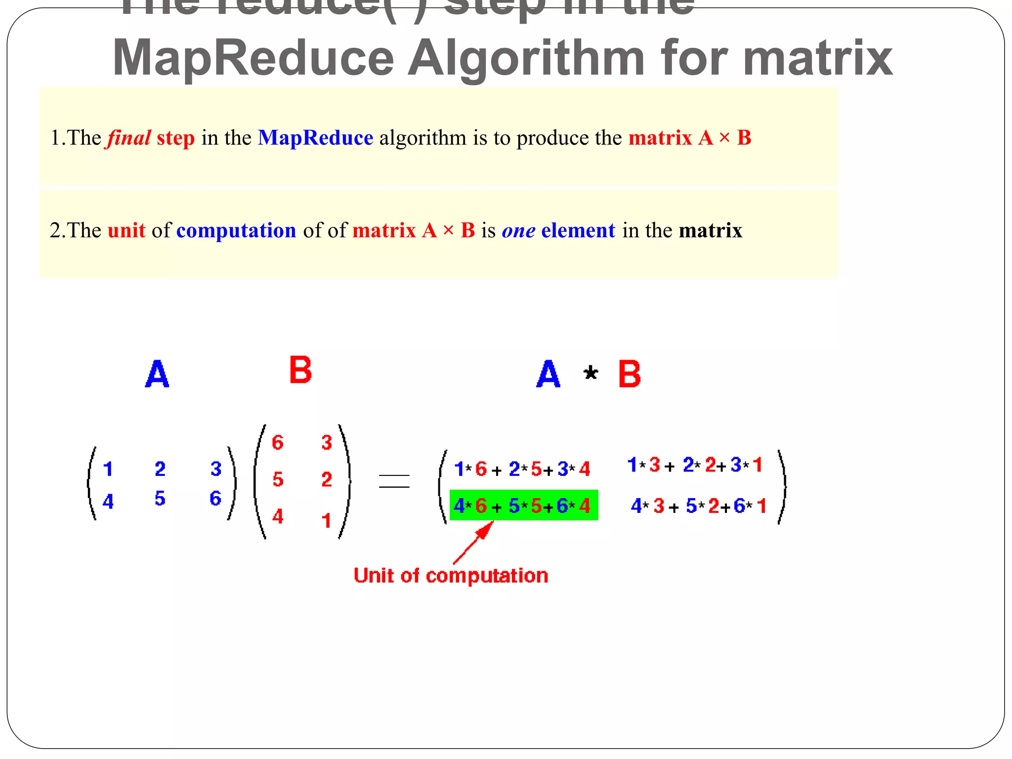 Ex 6 Implement Matrix Multiplication With Hadoop Map Reduce Pptx