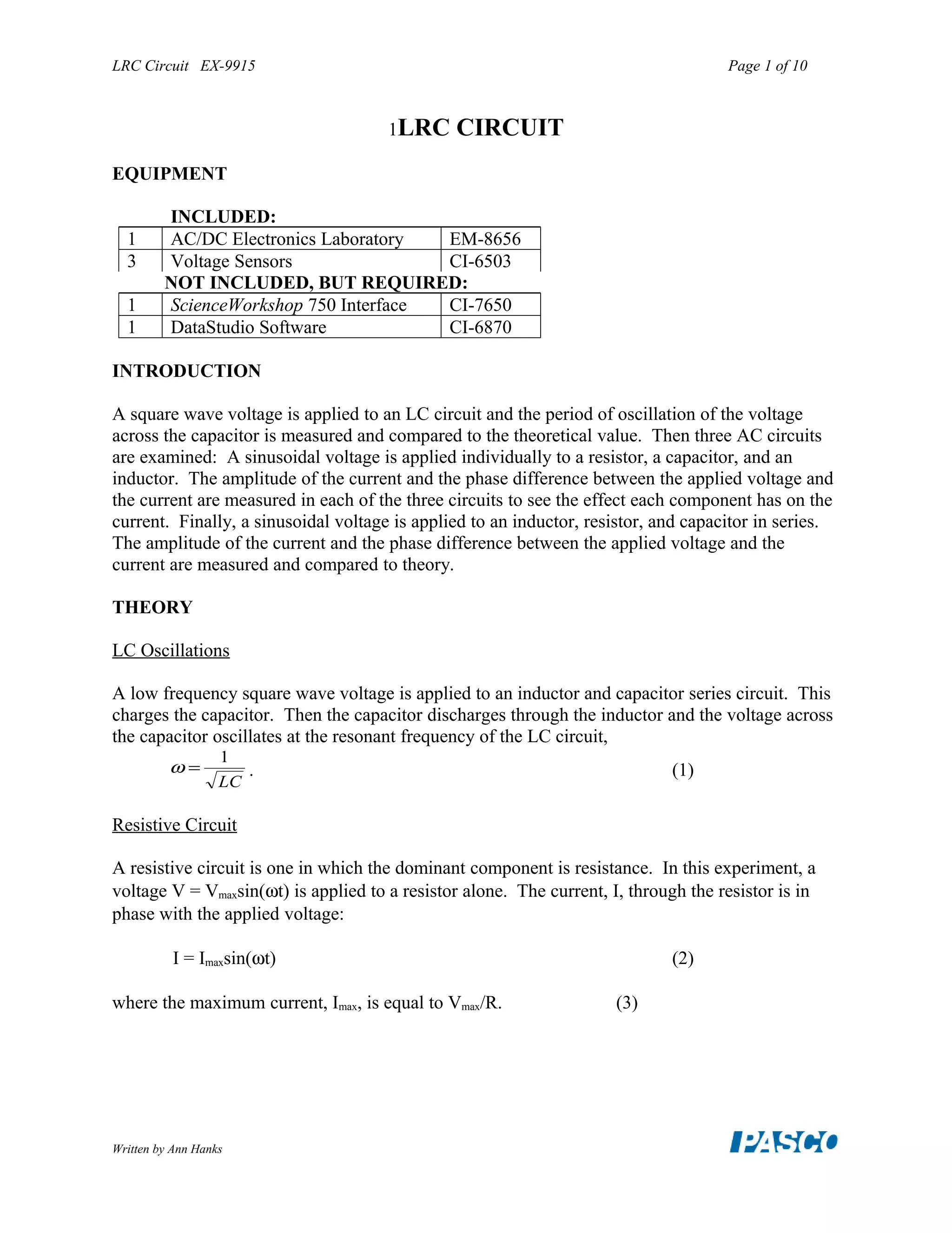 (Ex 9915) lrc circuit | DOC