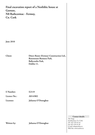 Archaeological Excavation Report E2119 Gortore, N8 RF | PDF