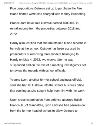 Ex-Schechter School of Long Island CFO David Ostrove gave co-worker ...
