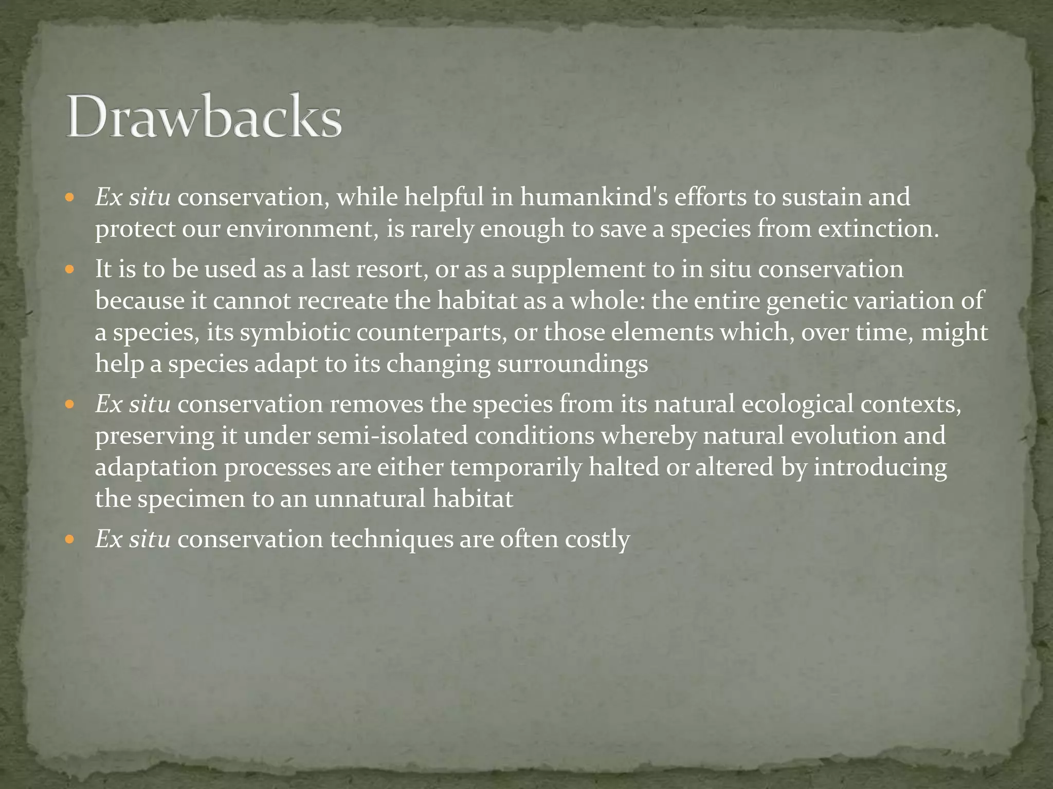 Ex situ conservation | PPT