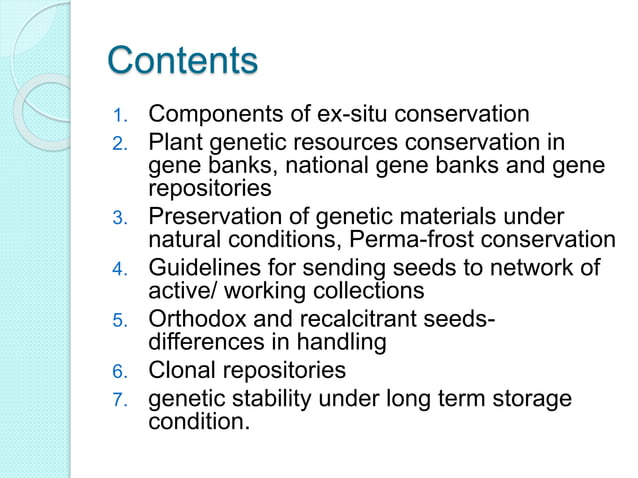 Ex situ conservation | PPTX