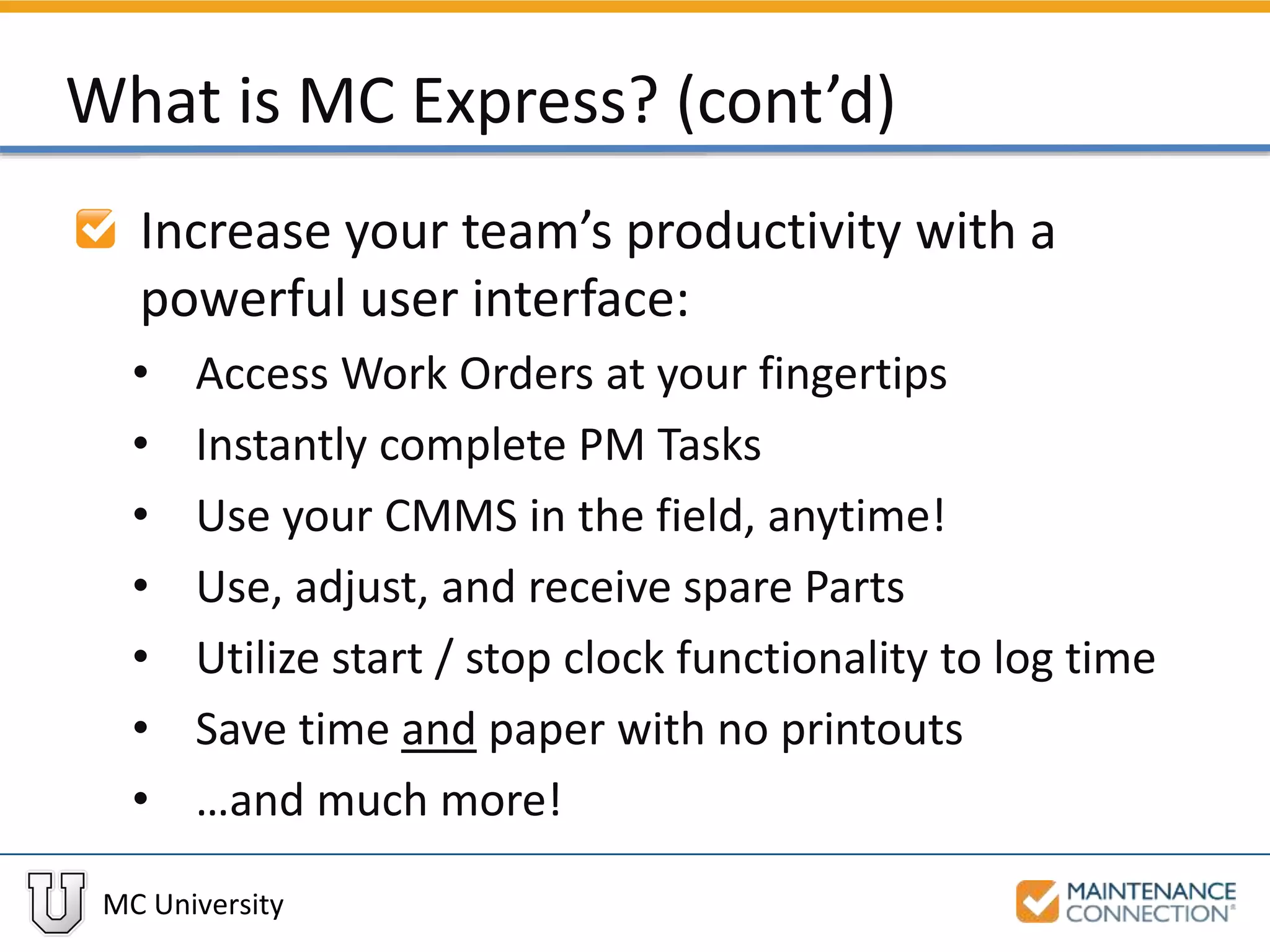 Ex01 | Overview of MC Express (MCUI) | PPTX