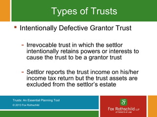 Trusts: An Essential Planning Tool | PPT