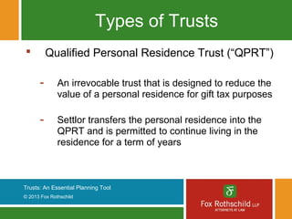 Trusts: An Essential Planning Tool | PPT