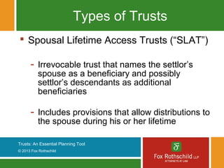 Trusts: An Essential Planning Tool | PPT