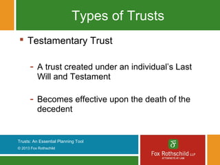 Trusts: An Essential Planning Tool | PPT