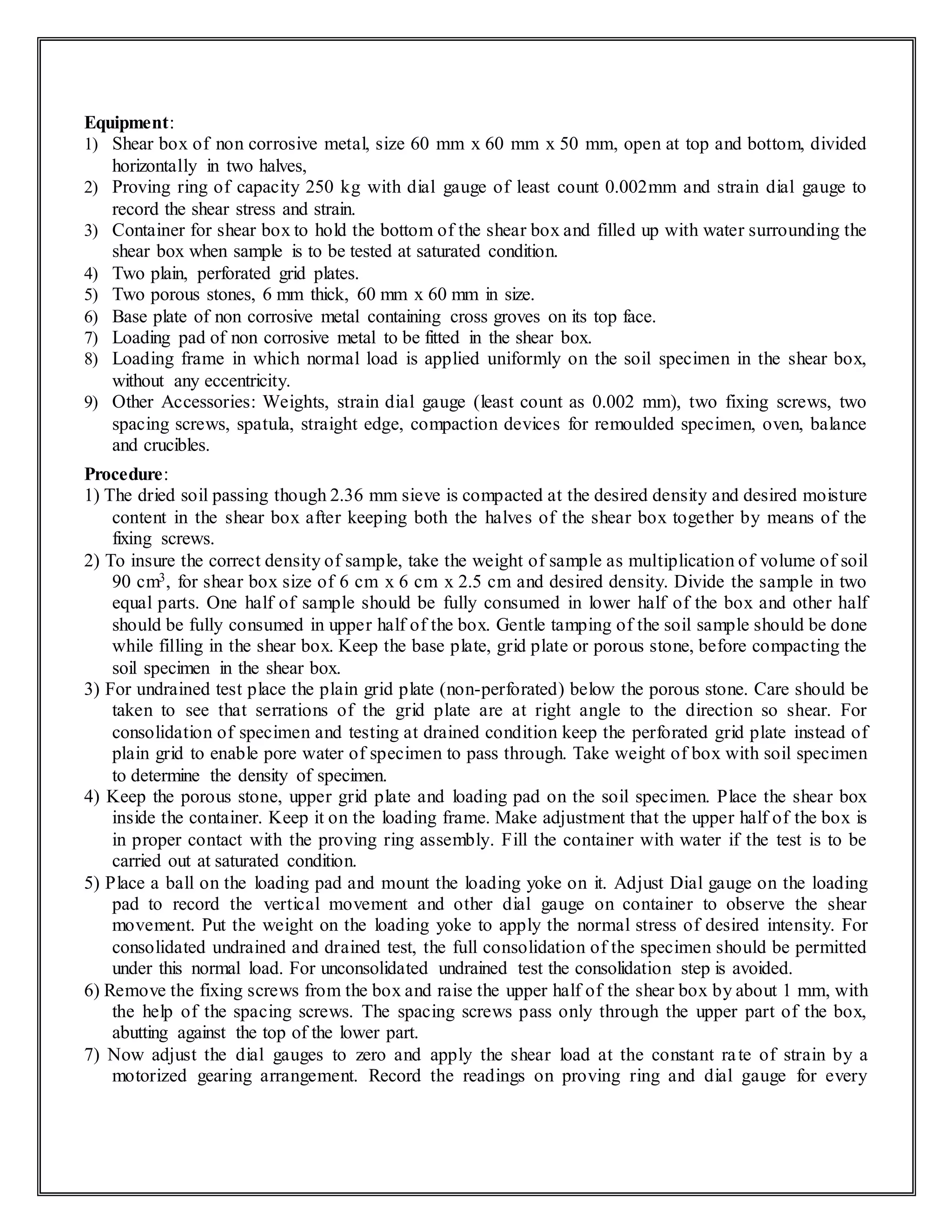 Ex 12 direct shear test | DOCX