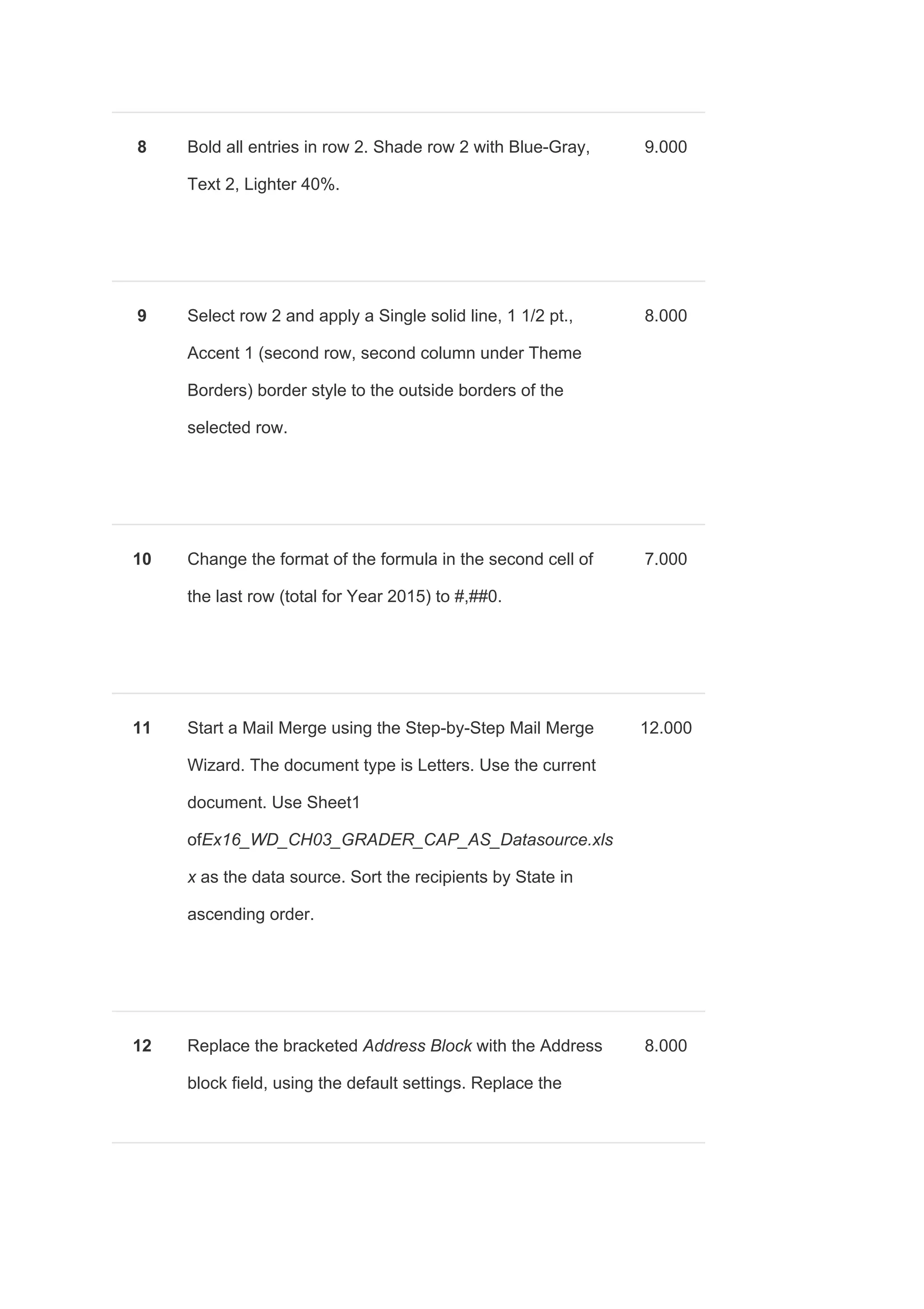 EX16_WD_CH03_GRADER_CAP_AS (completed solution) | PDF