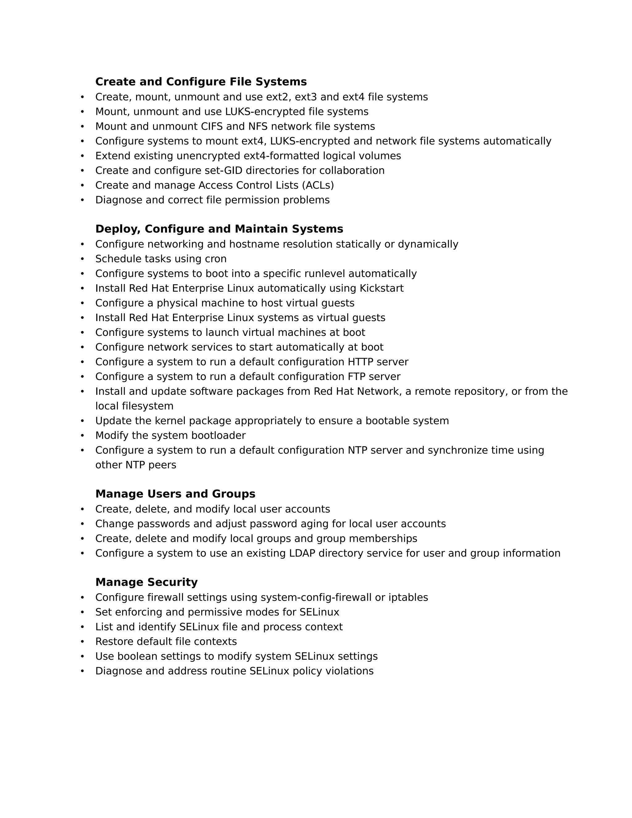 Ex200 objectives | PDF