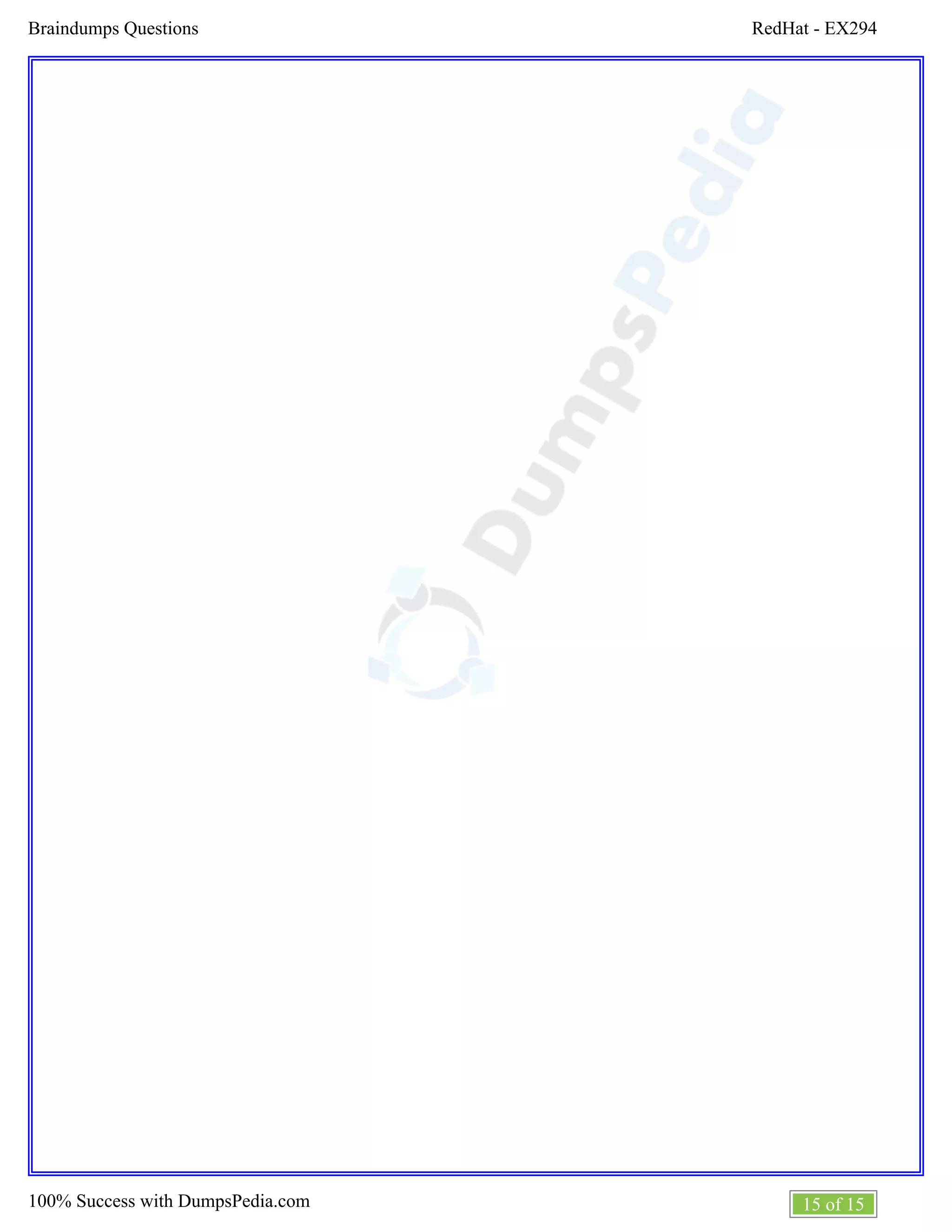 Red Hat Certified Engineer (RHCE) EX294 Exam Questions | PDF