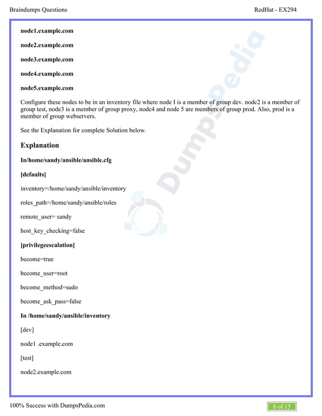 Red Hat Certified Engineer (RHCE) EX294 Exam Questions | PDF