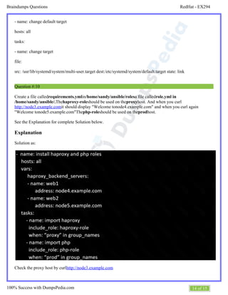 Red Hat Certified Engineer (RHCE) EX294 Exam Questions | PDF