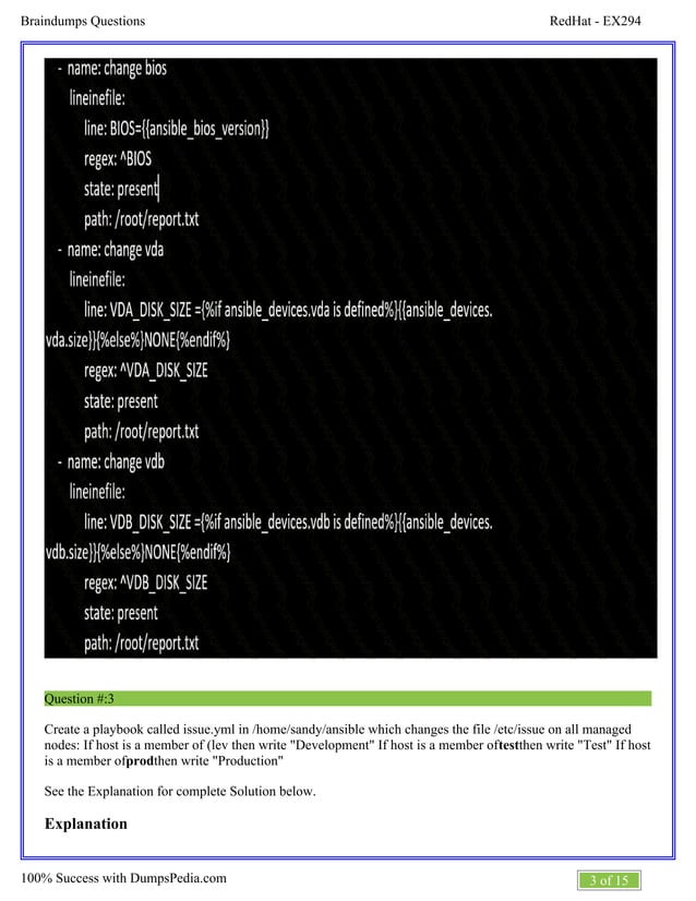 Red Hat Certified Engineer (RHCE) EX294 Exam Questions | PDF