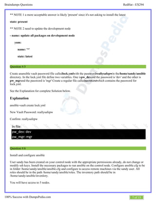 Red Hat Certified Engineer (RHCE) EX294 Exam Questions | PDF