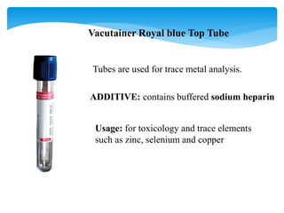 Anticoagulant and Blood Collecting Tubes | PDF