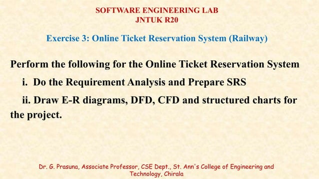 Online Ticket Reservation System-SRS, ERD, DFD, Structured Charts ...