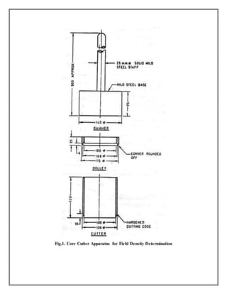 Ex 6 a field density by core cutter | DOC