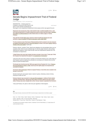 IMPEACHED - Judge G. Thomas Porteous | PDF