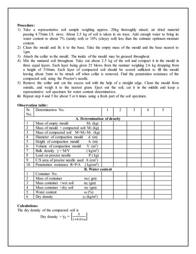 Ex 8 standard proctor test | DOCX