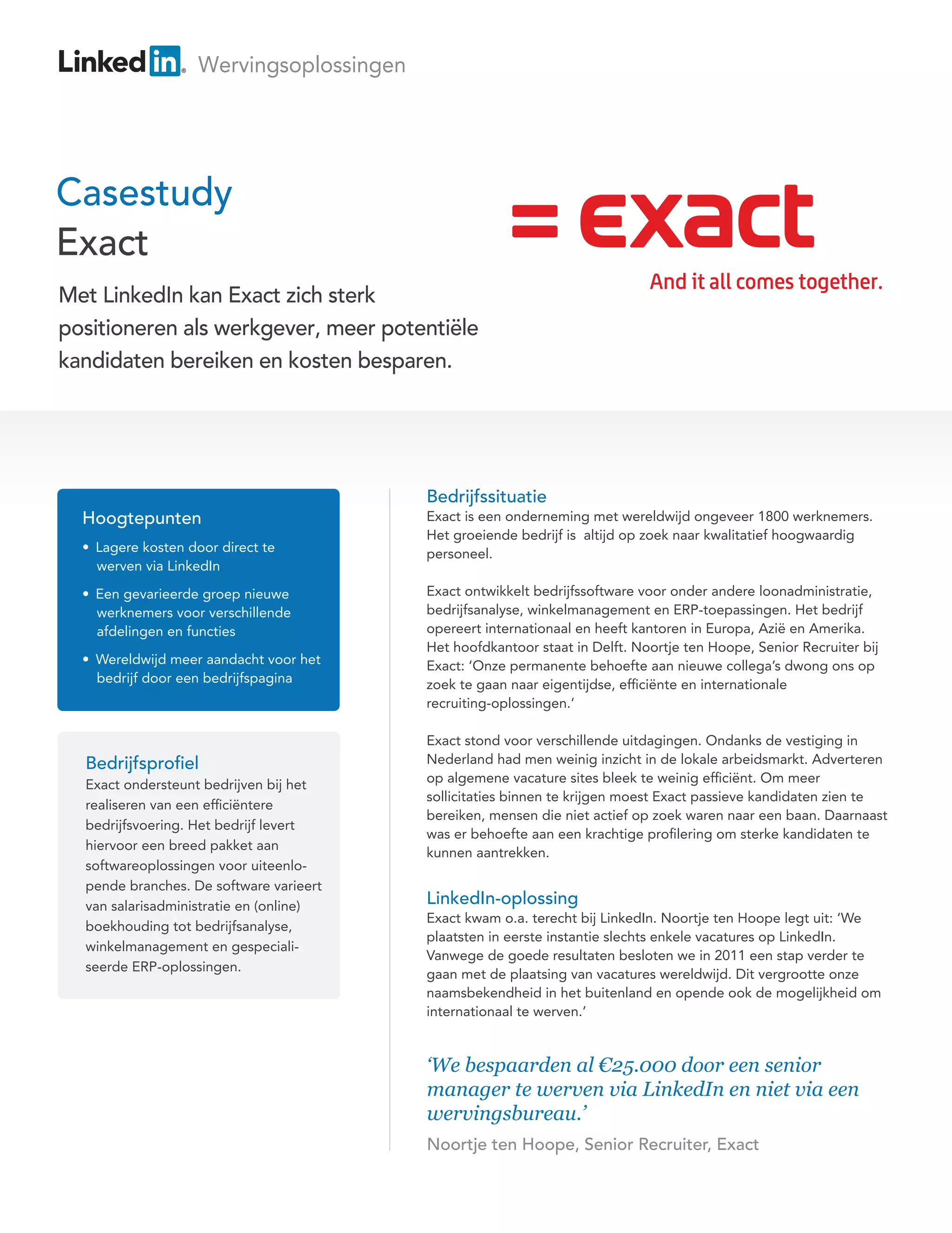 Exact case study dutch copy | PDF