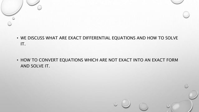 Engineering maths/Exact Differential equations | PPTX