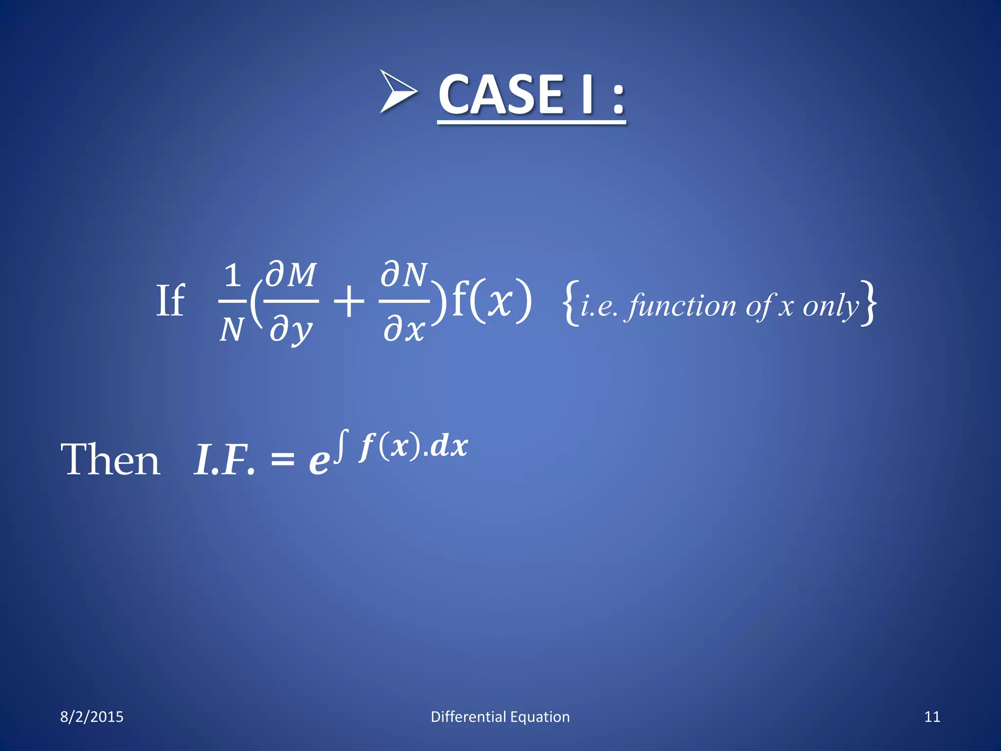 Exact & non differential equation | PPTX