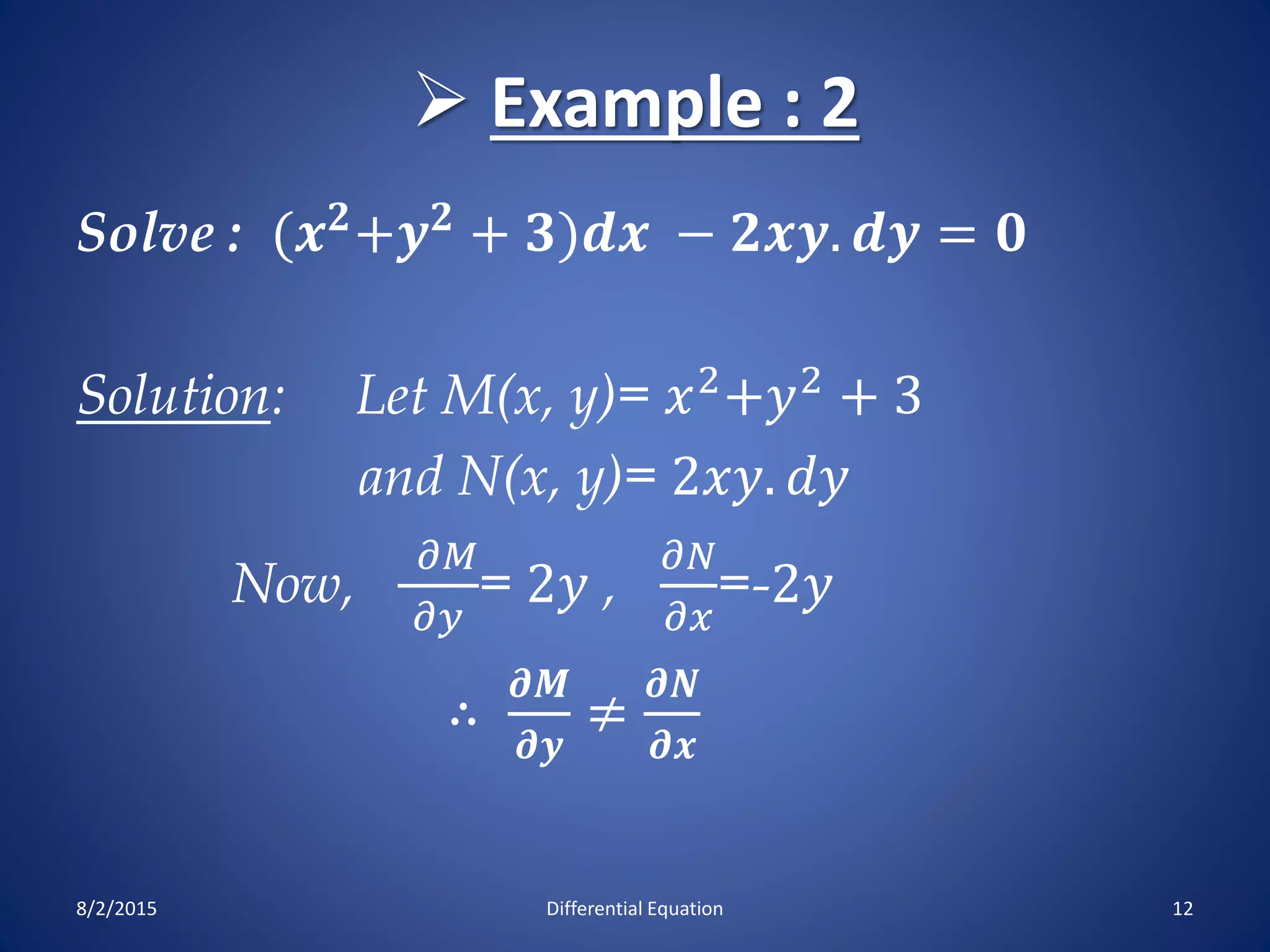 Exact & non differential equation | PPTX