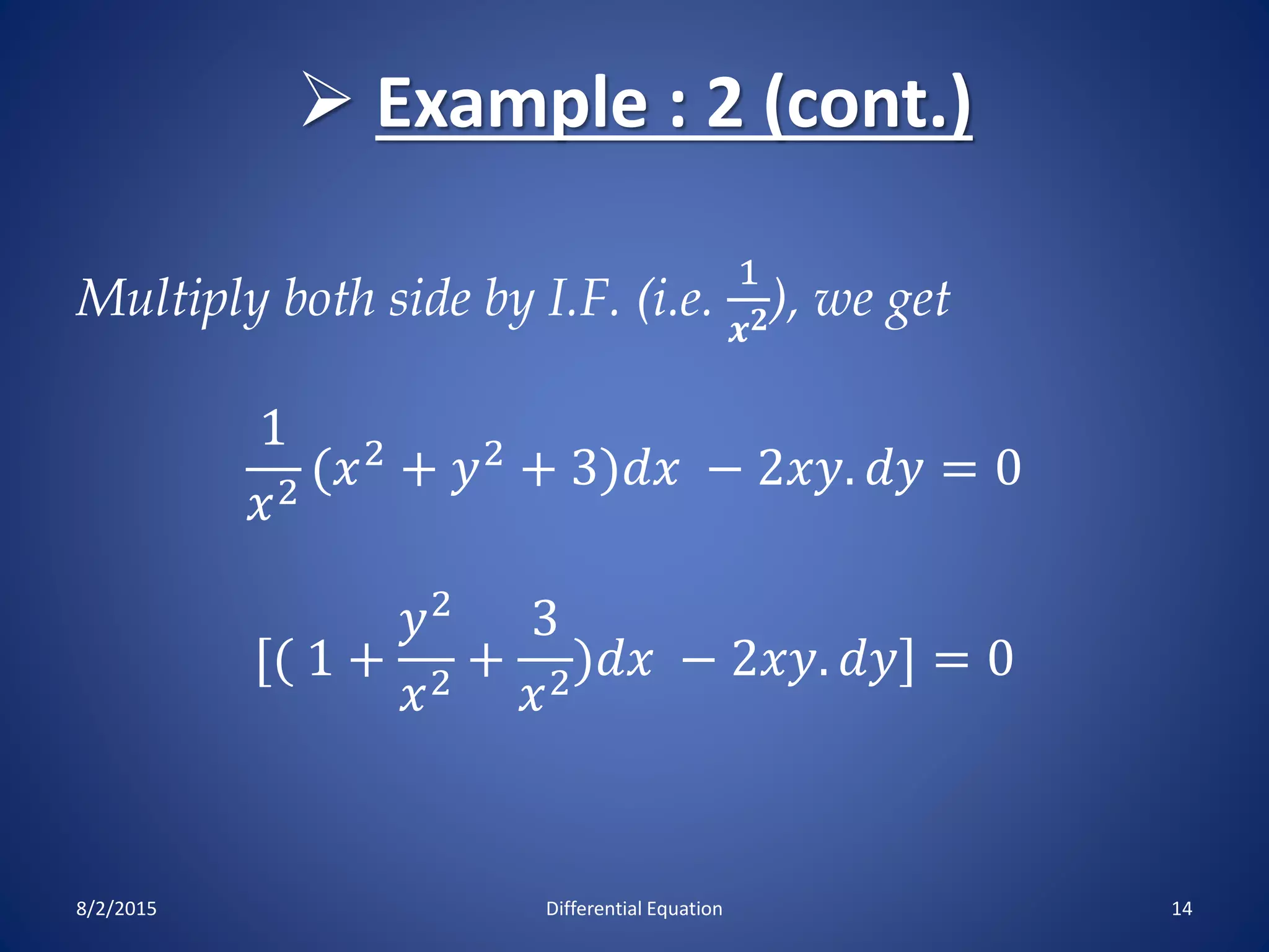 Exact & non differential equation | PPTX