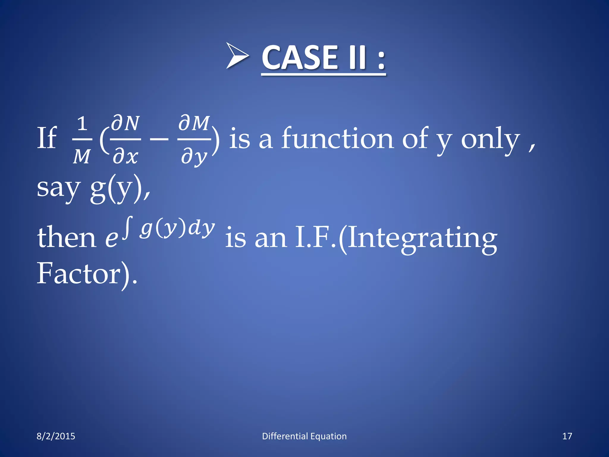 Exact & non differential equation | PPTX