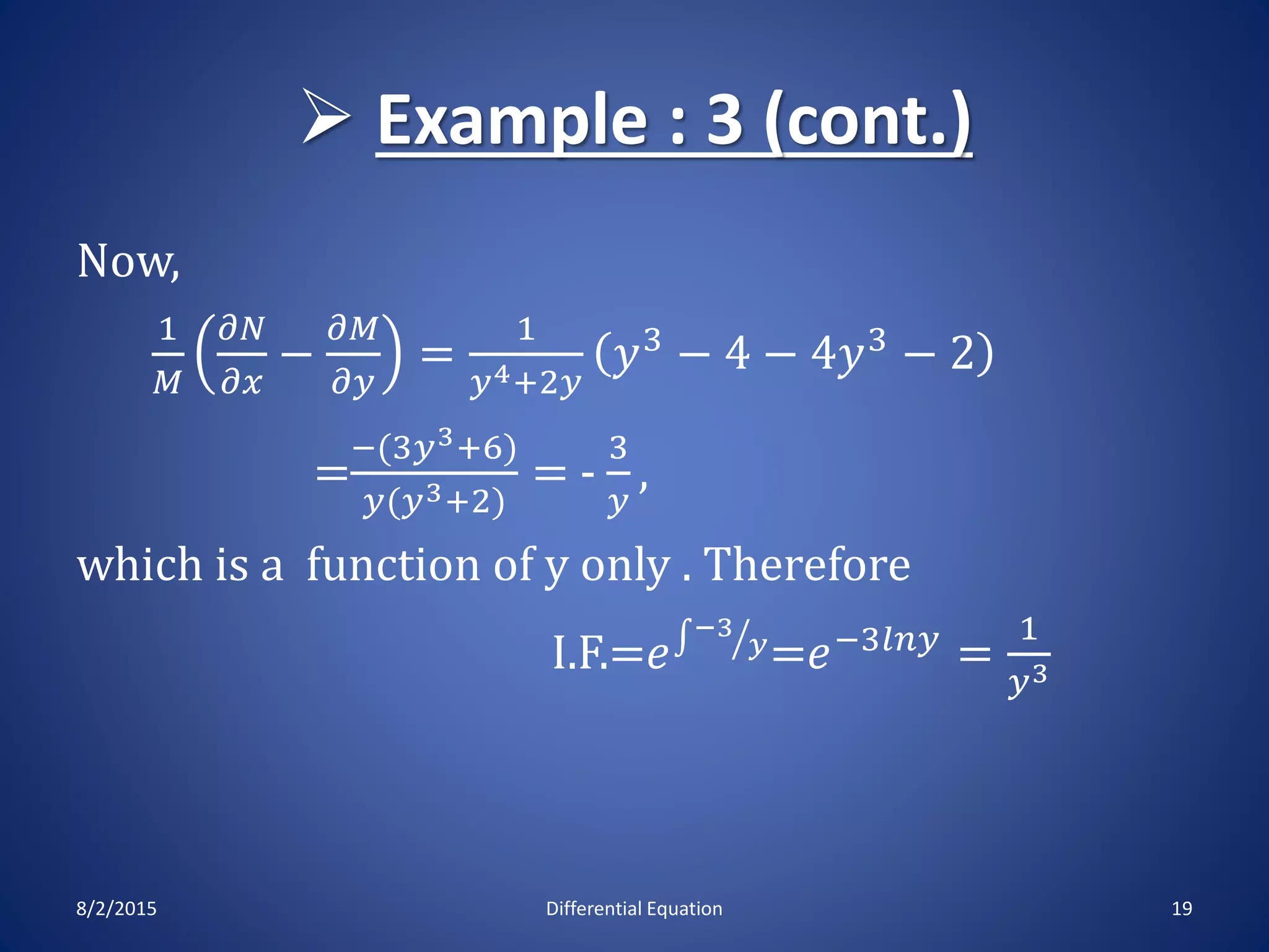 Exact & non differential equation | PPTX