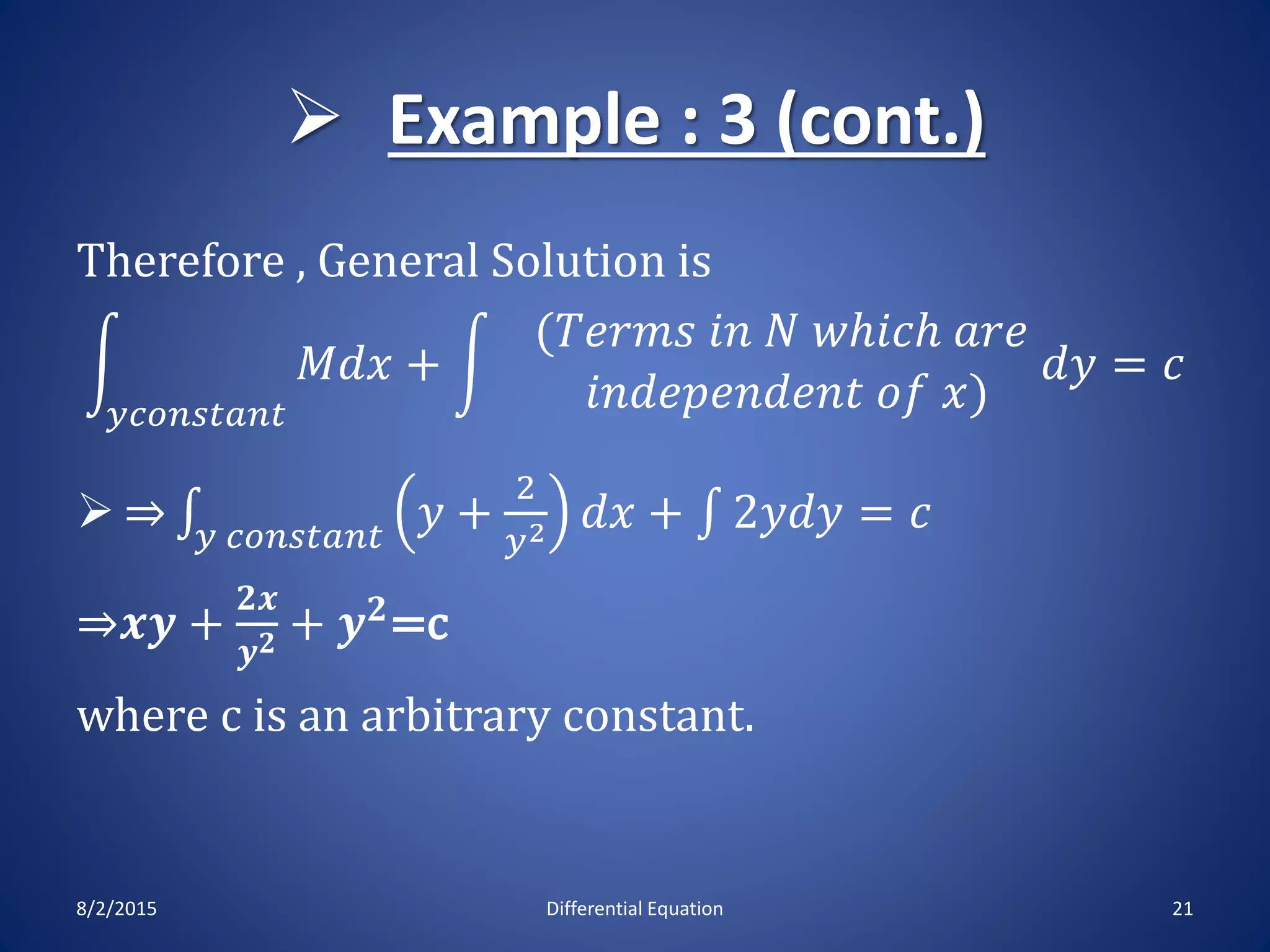 Exact & non differential equation | PPTX