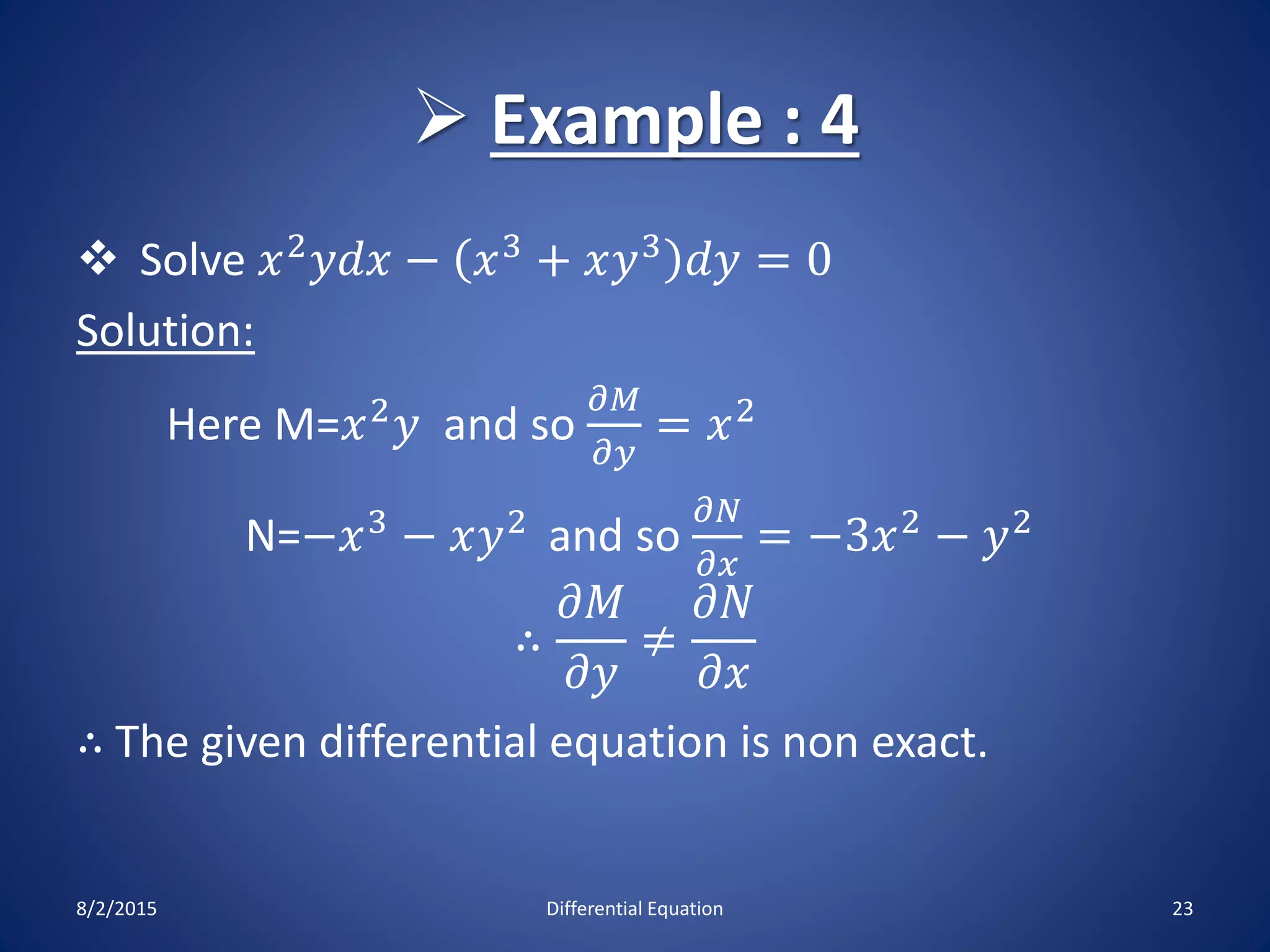 Exact & non differential equation | PPT Exact & non differential equation | PPT
