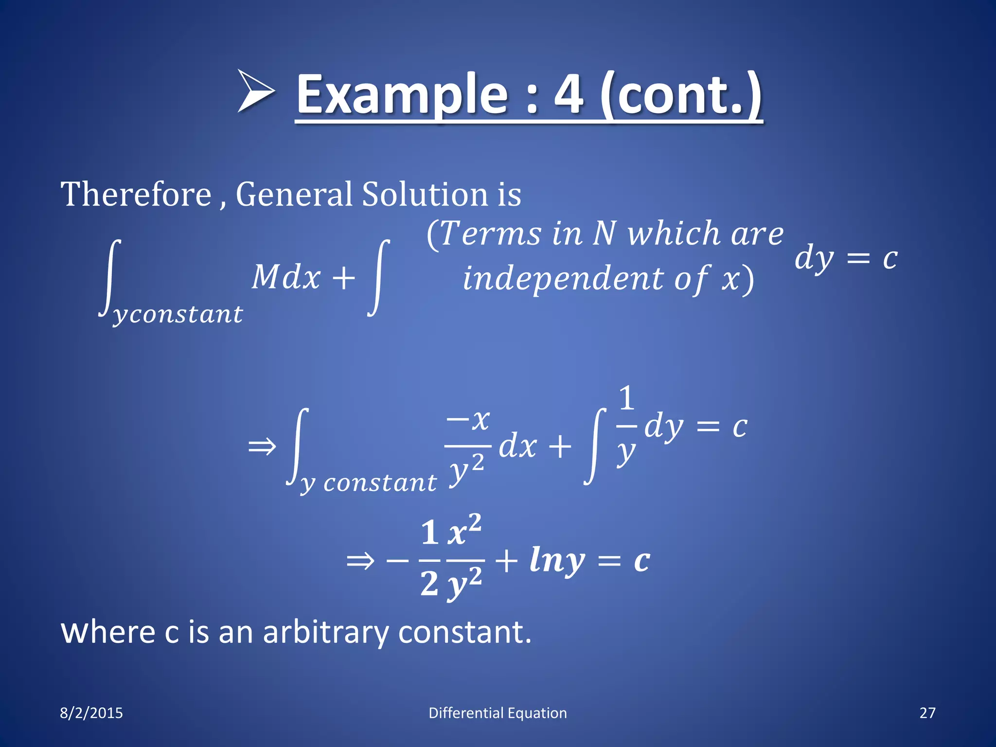 Exact & non differential equation | PPTX
