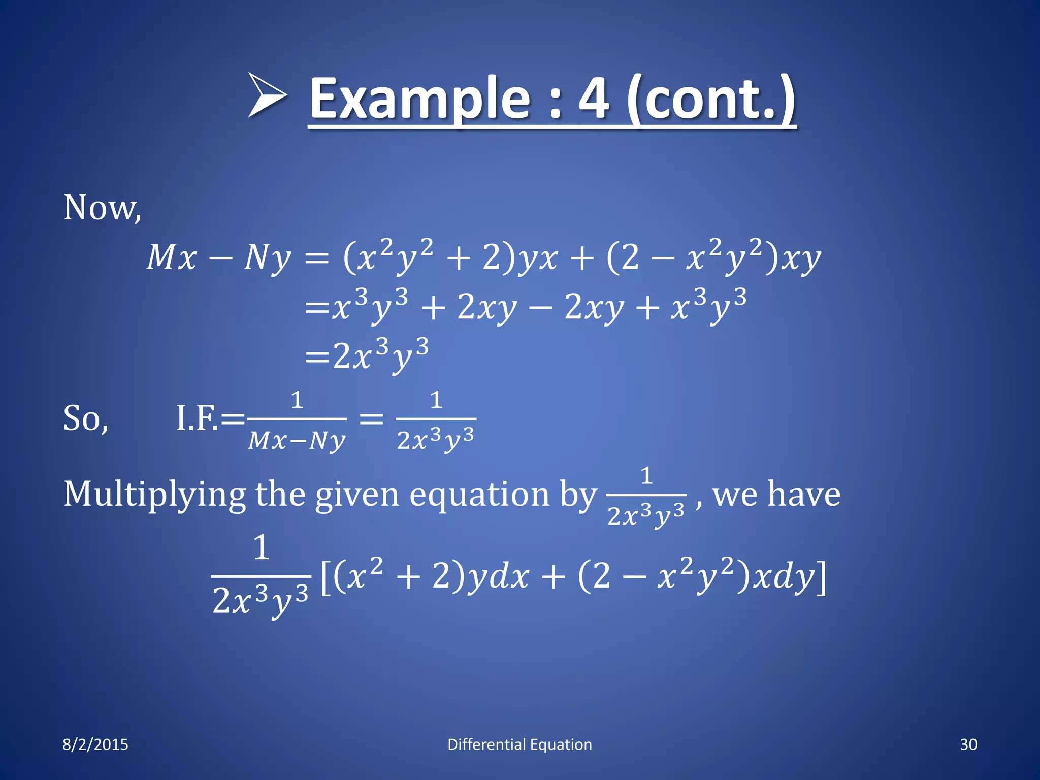 Exact & non differential equation | PPTX