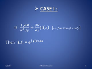 Exact & non differential equation | PPTX
