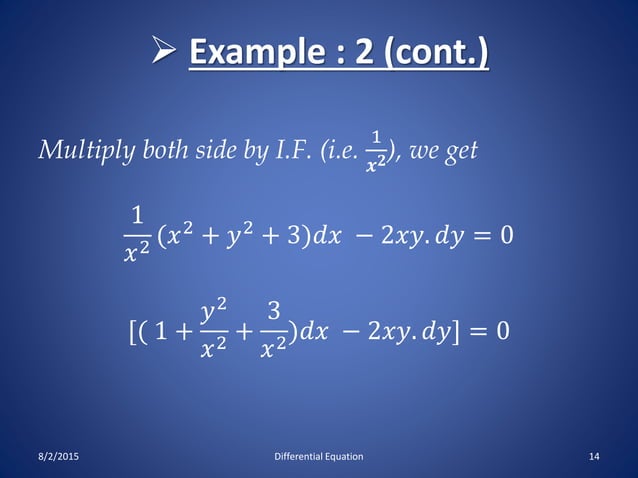 Exact & non differential equation | PPTX | Physics | Science