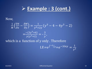 Exact & non differential equation | PPTX