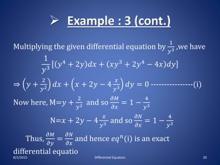 Exact & non differential equation | PPTX