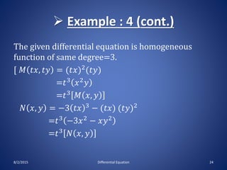 Exact & non differential equation | PPTX
