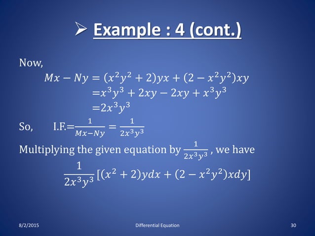Exact & non differential equation | PPTX | Physics | Science