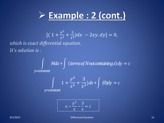Exact & non differential equation | PPT