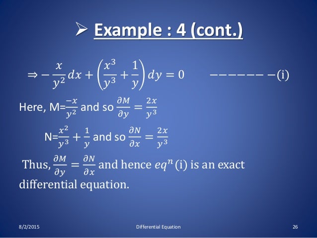 Exact & non differential equation