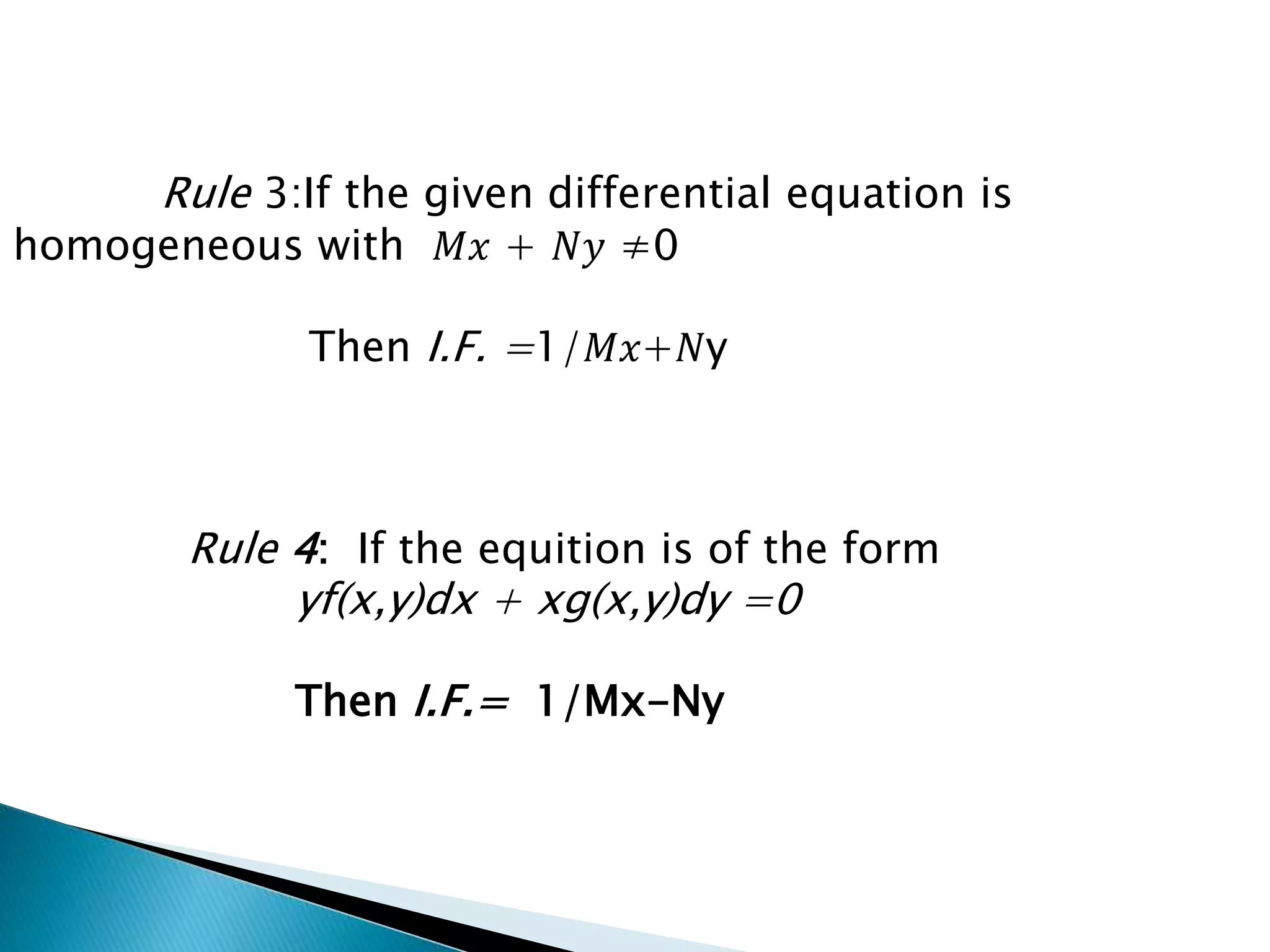 Exact & non exact differential equation | PPT Exact & non exact differential equation | PPT