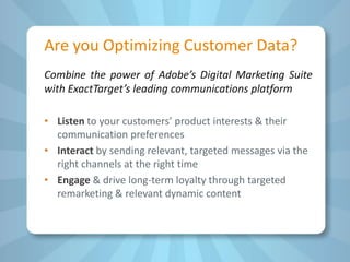 Exact Target Adobe Integration Deck2 | PPT